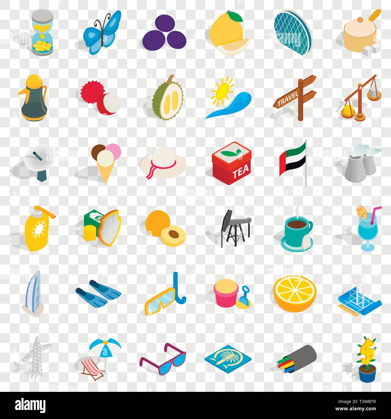 Emirates icons set, isometric style Stock Vector Image & Art - Alamy