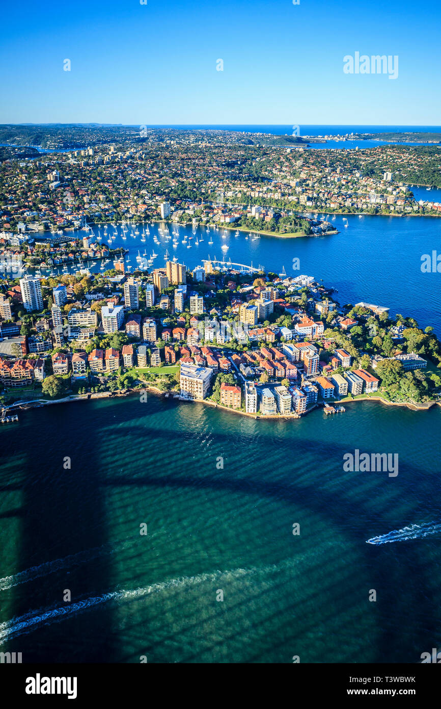 Aerial view of Sydney cityscape, Sydney, New South Wales, Australia ...