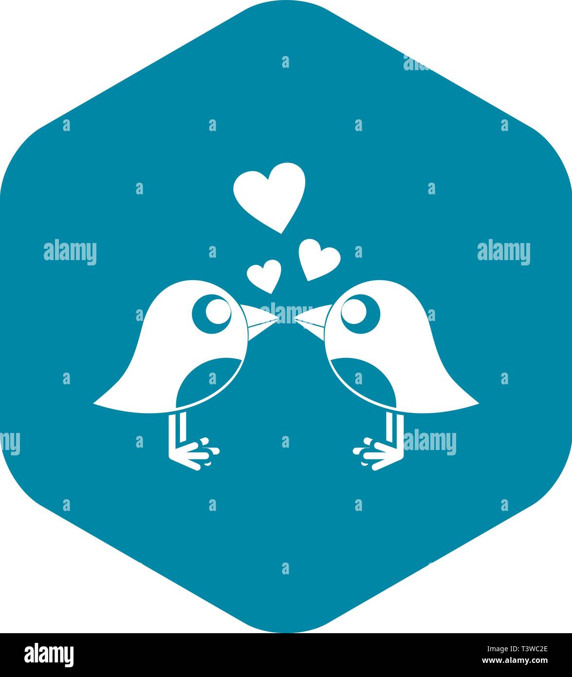 Two birds with hearts icon, simple style Stock Vector Image & Art - Alamy