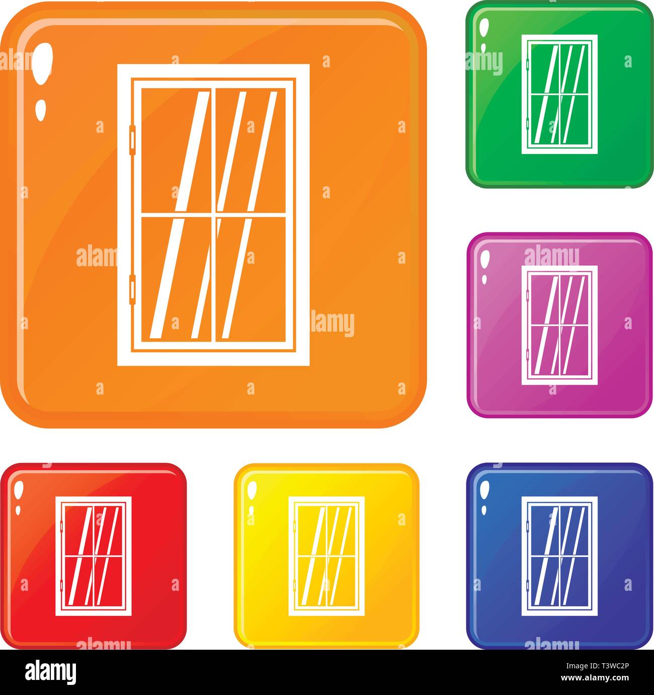 Closed window icons set vector color Stock Vector Image & Art - Alamy