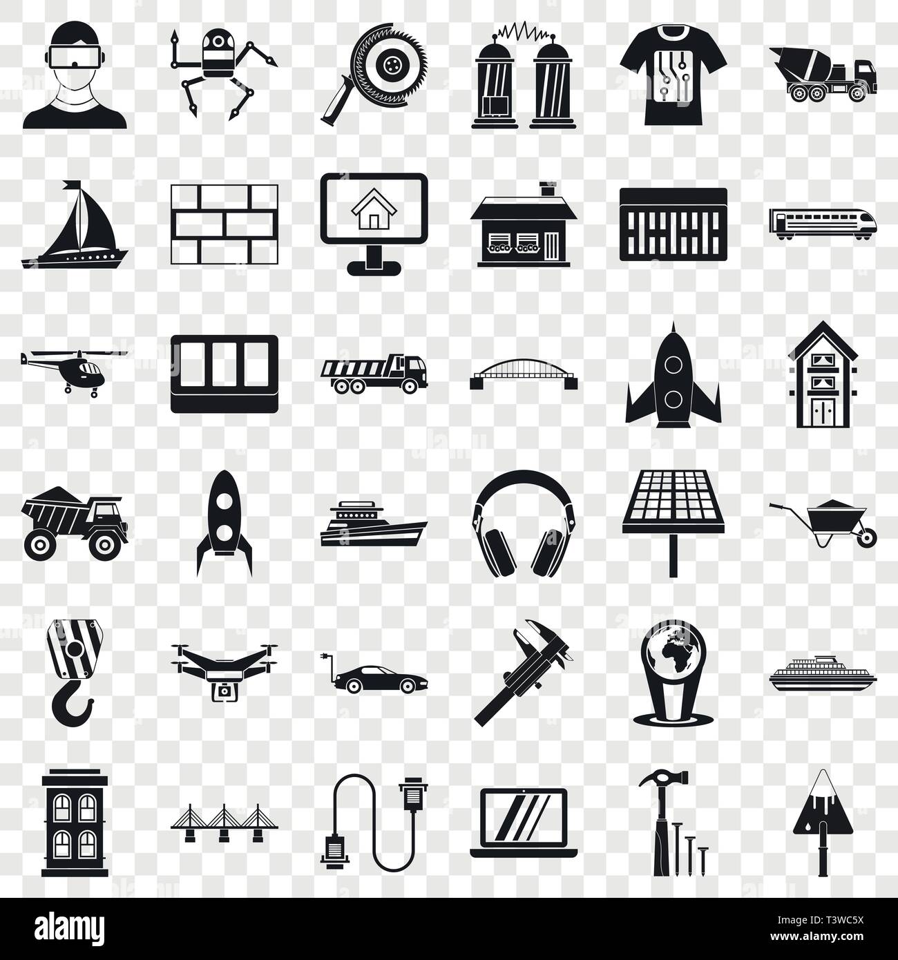 Engineering icons set, simple style Stock Vector Image & Art - Alamy