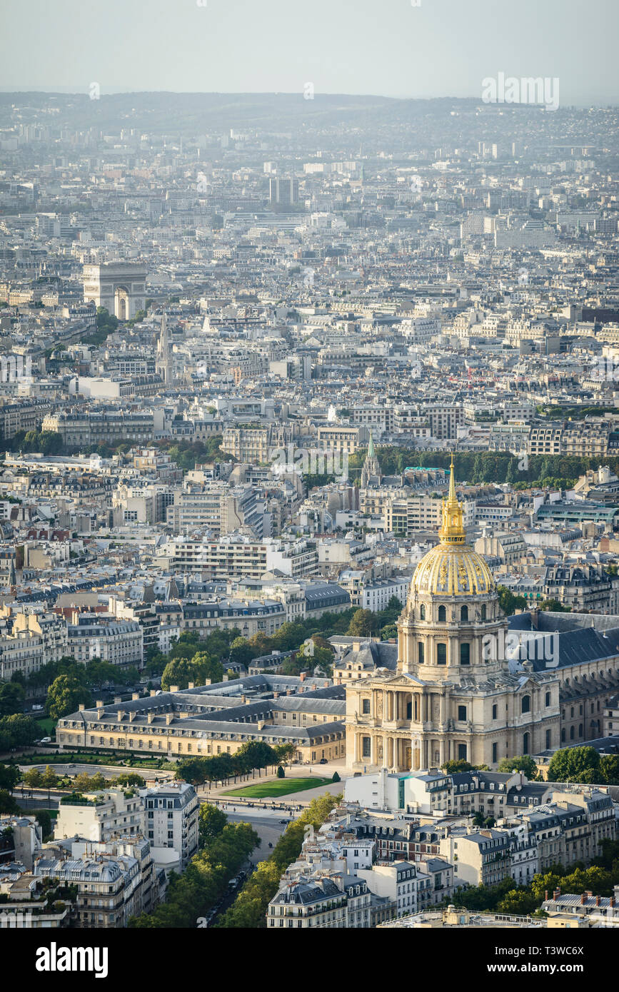 Aerial view of Paris cityscape, Paris, Ile de France, France Stock ...
