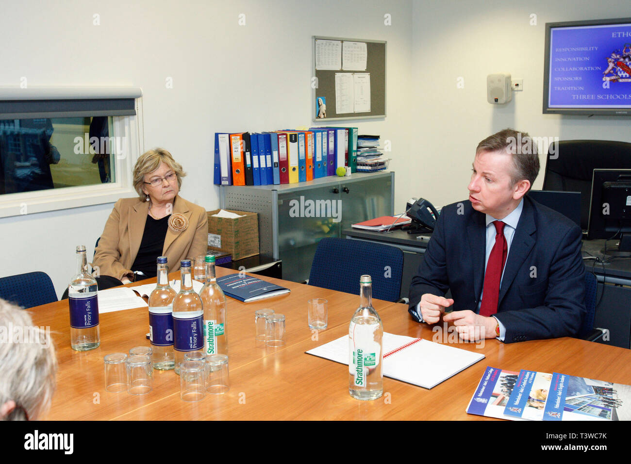 Dr Elizabeth Sidwell and Michael Gove at Haberdashers Askes Knights ...