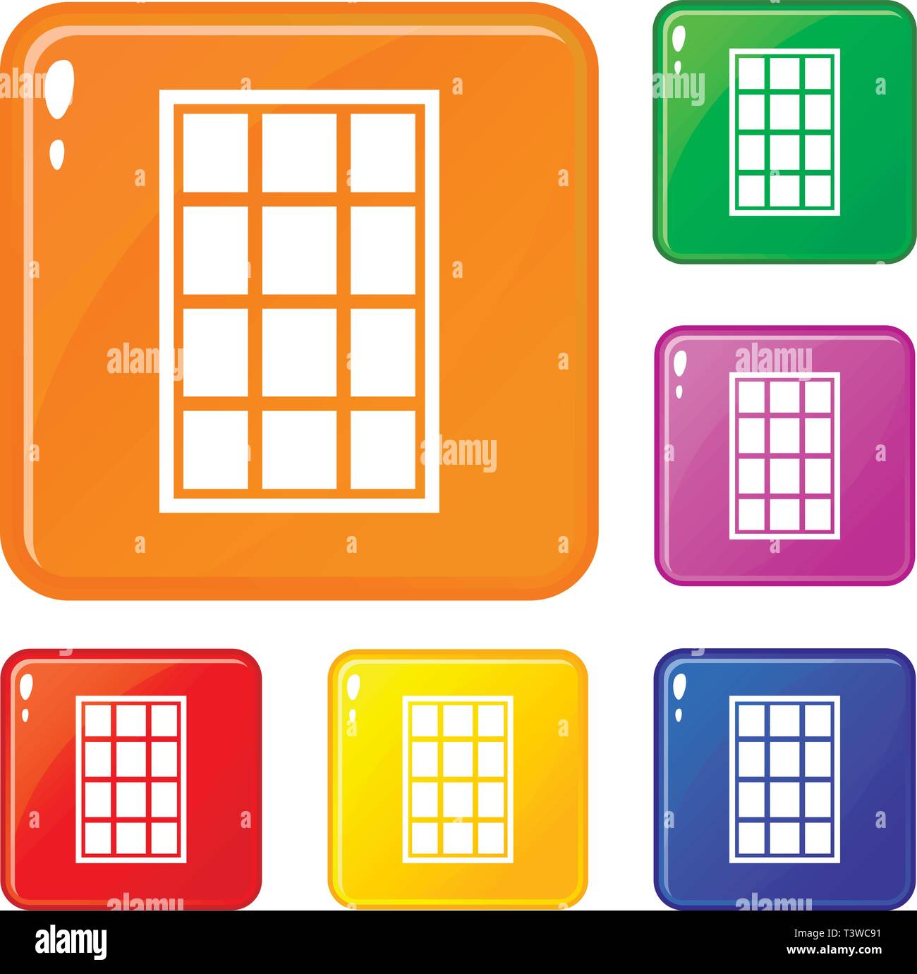 White arched window icons set vector color Stock Vector Image & Art - Alamy