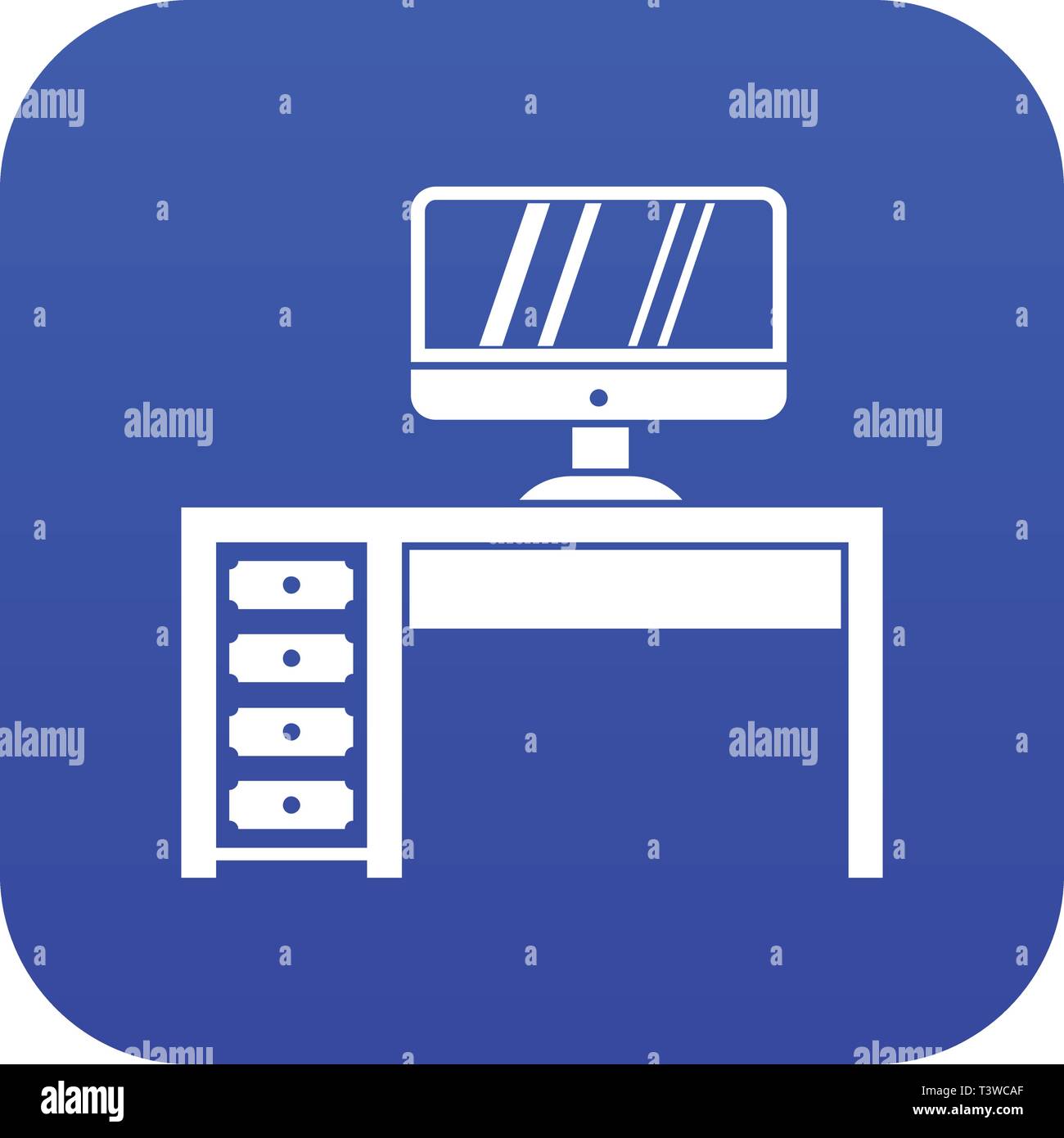Computer desk, workplace icon digital blue Stock Vector Image & Art - Alamy