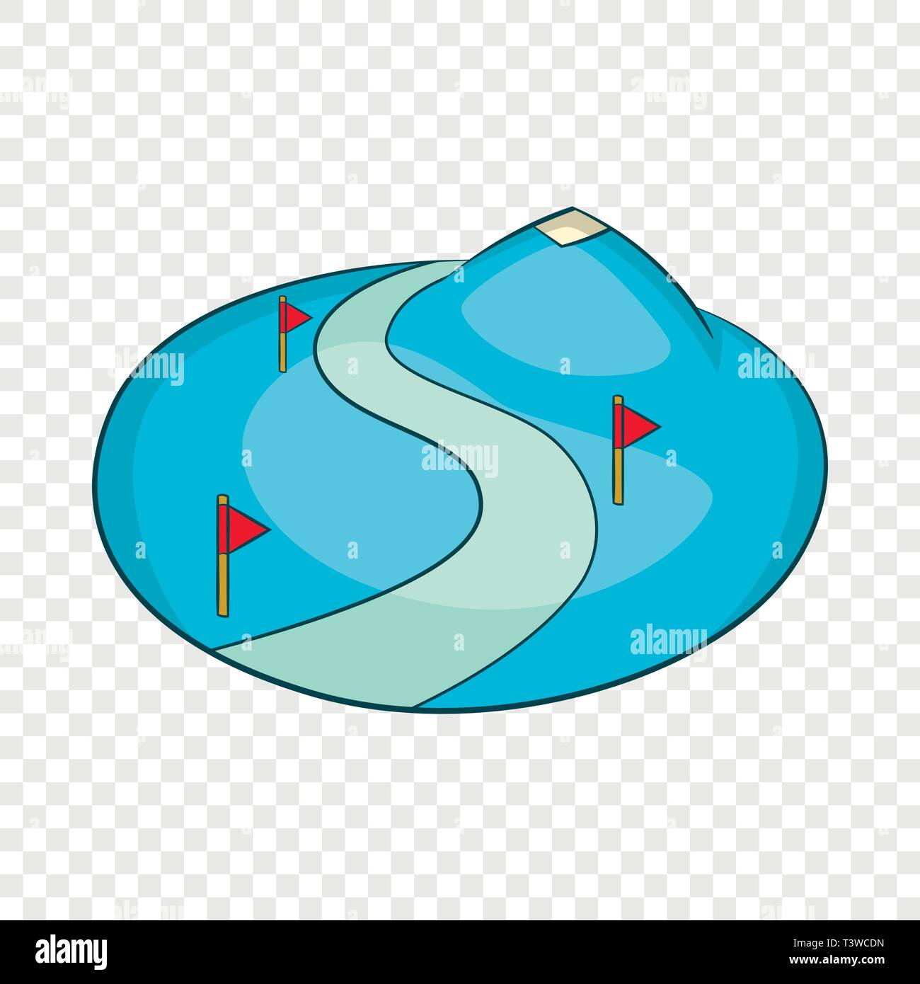 Ski slope of the snow mountain icon, cartoon style Stock Vector Image ...