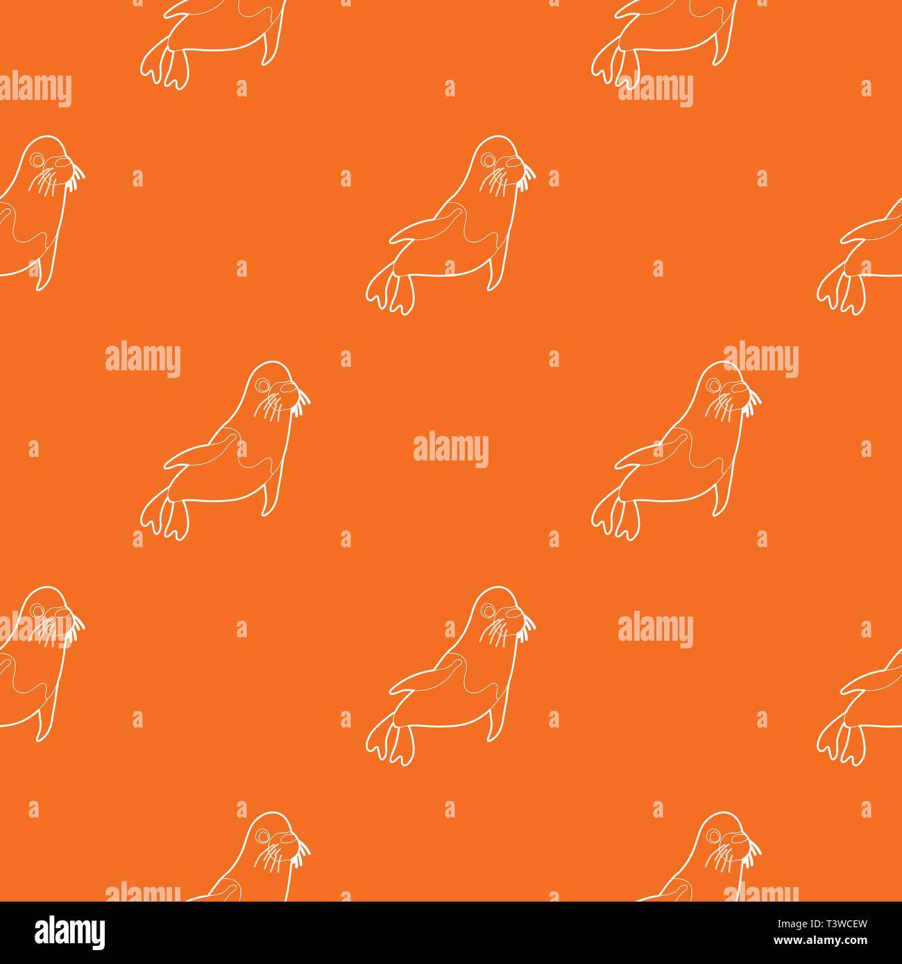 Fur seal pattern vector orange Stock Vector Image & Art - Alamy