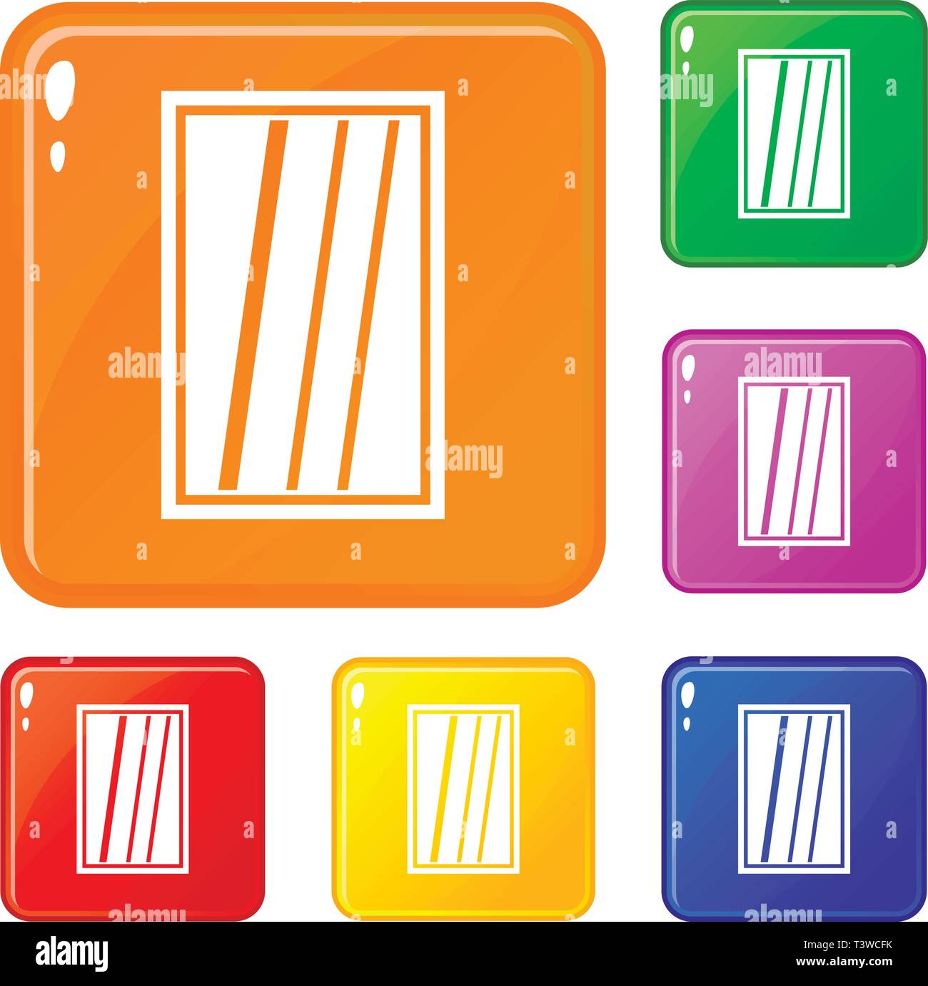 White rectangle window icons set vector color Stock Vector Image & Art ...