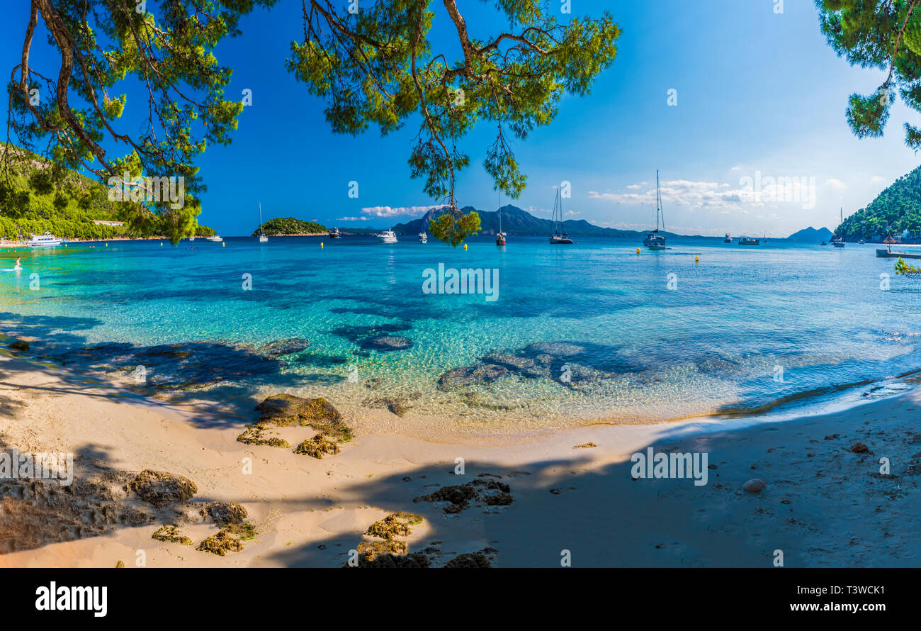 Beautiful beach Playa de Formentor, Palma Mallorca, Spain Stock Photo ...
