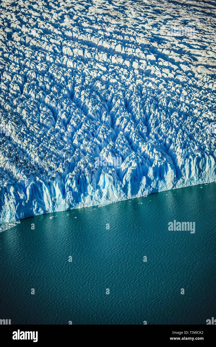 Aerial view of glacier's edge and water Stock Photo - Alamy