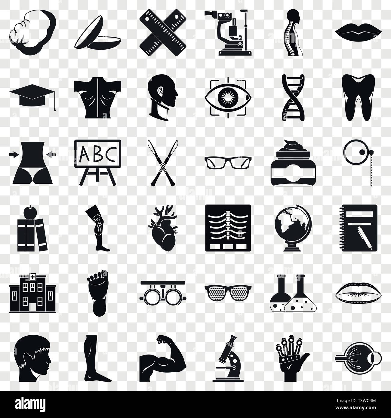 Human anatomy icons set, simple style Stock Vector Image & Art - Alamy