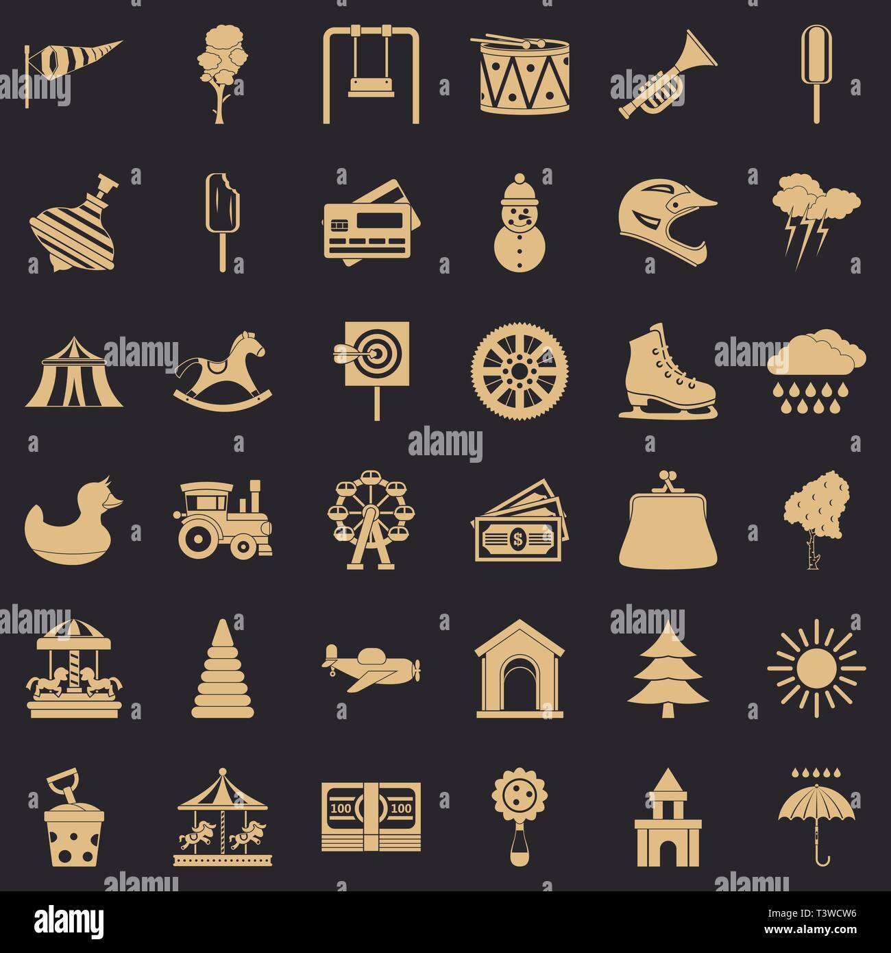 Children carousel icons set, simple style Stock Vector Image & Art - Alamy