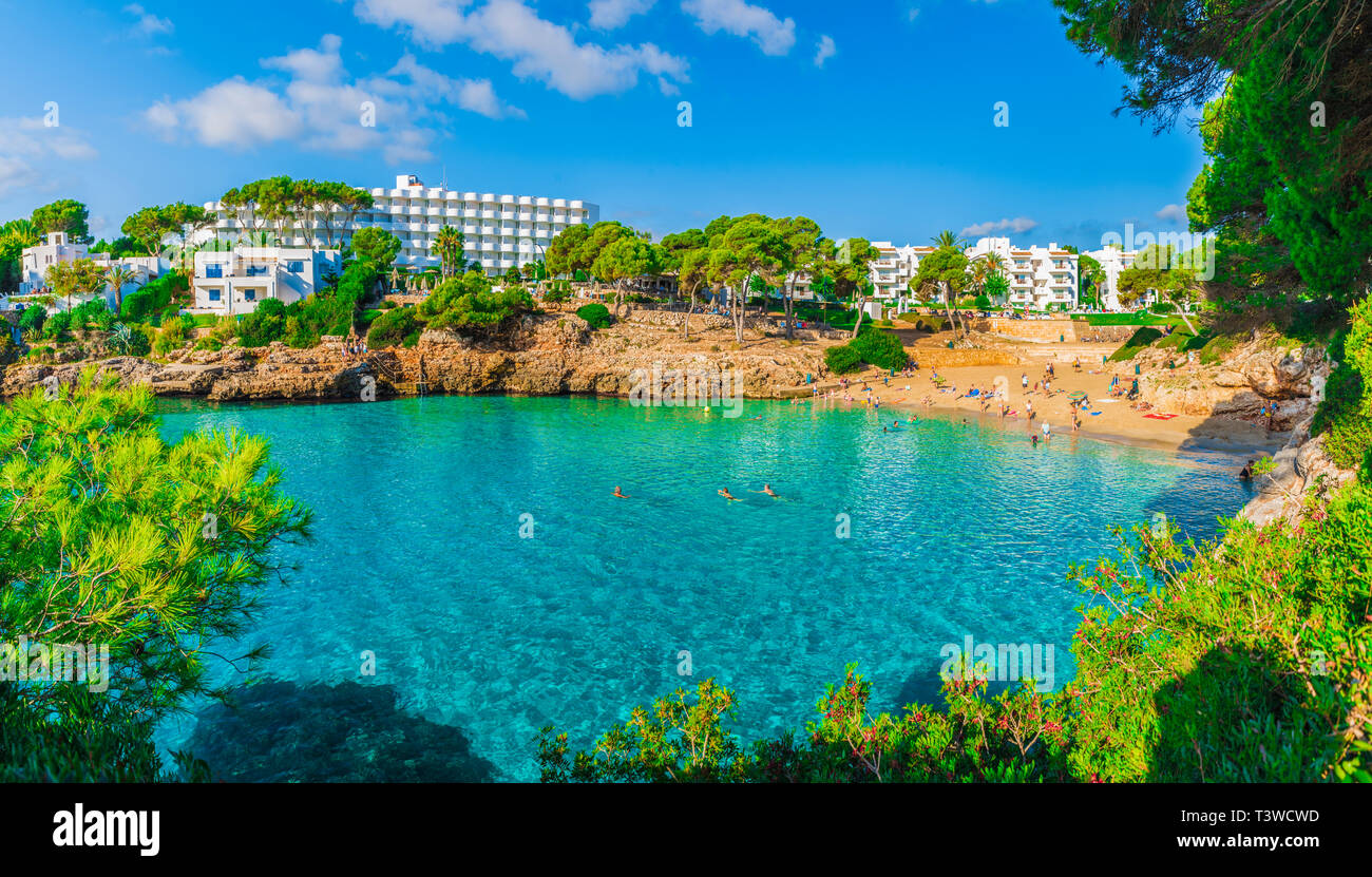 Cala Esmeralda beach, Cala d'Or city, Palma Mallorca, Spain Stock Photo ...