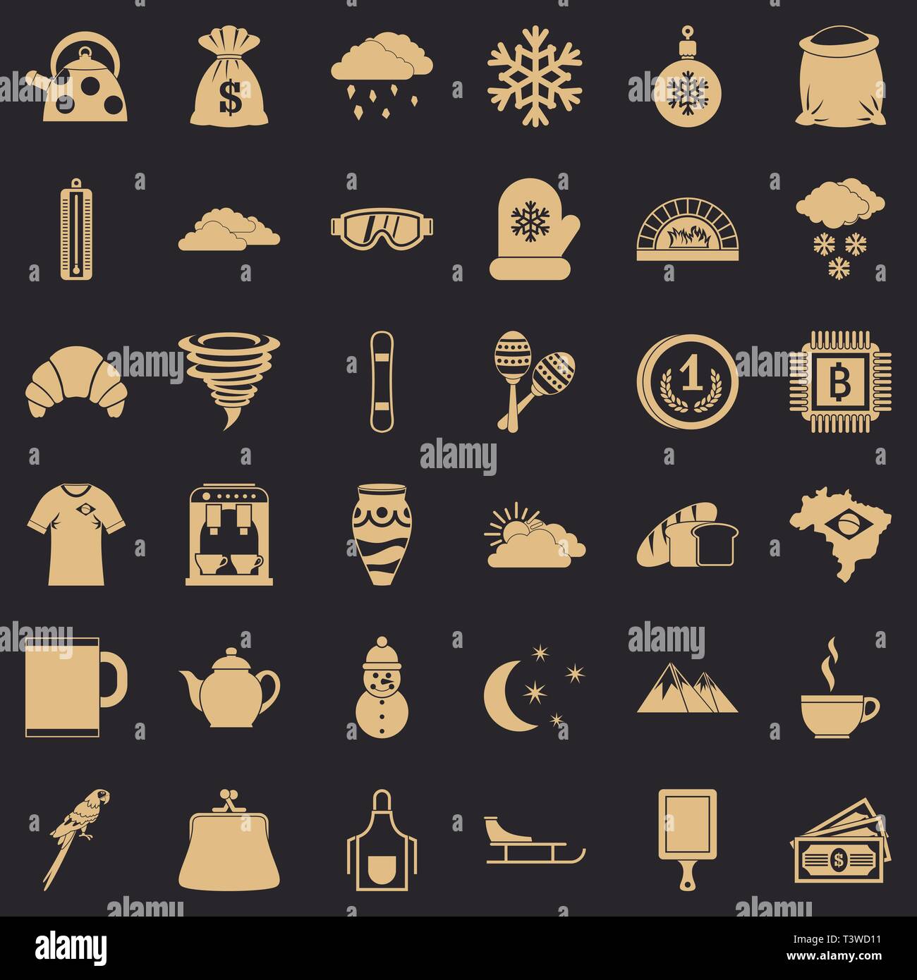 Hard coffee icons set, simple style Stock Vector Image & Art - Alamy