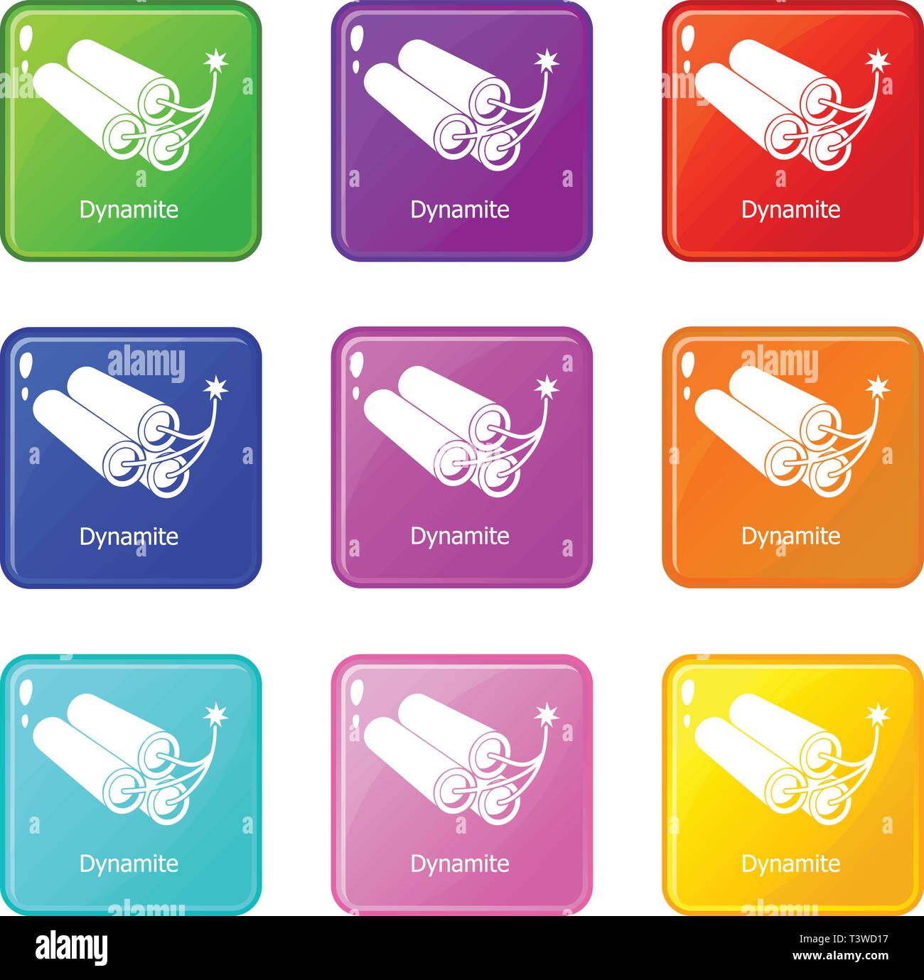 Dynamite icons set 9 color collection Stock Vector Image & Art - Alamy