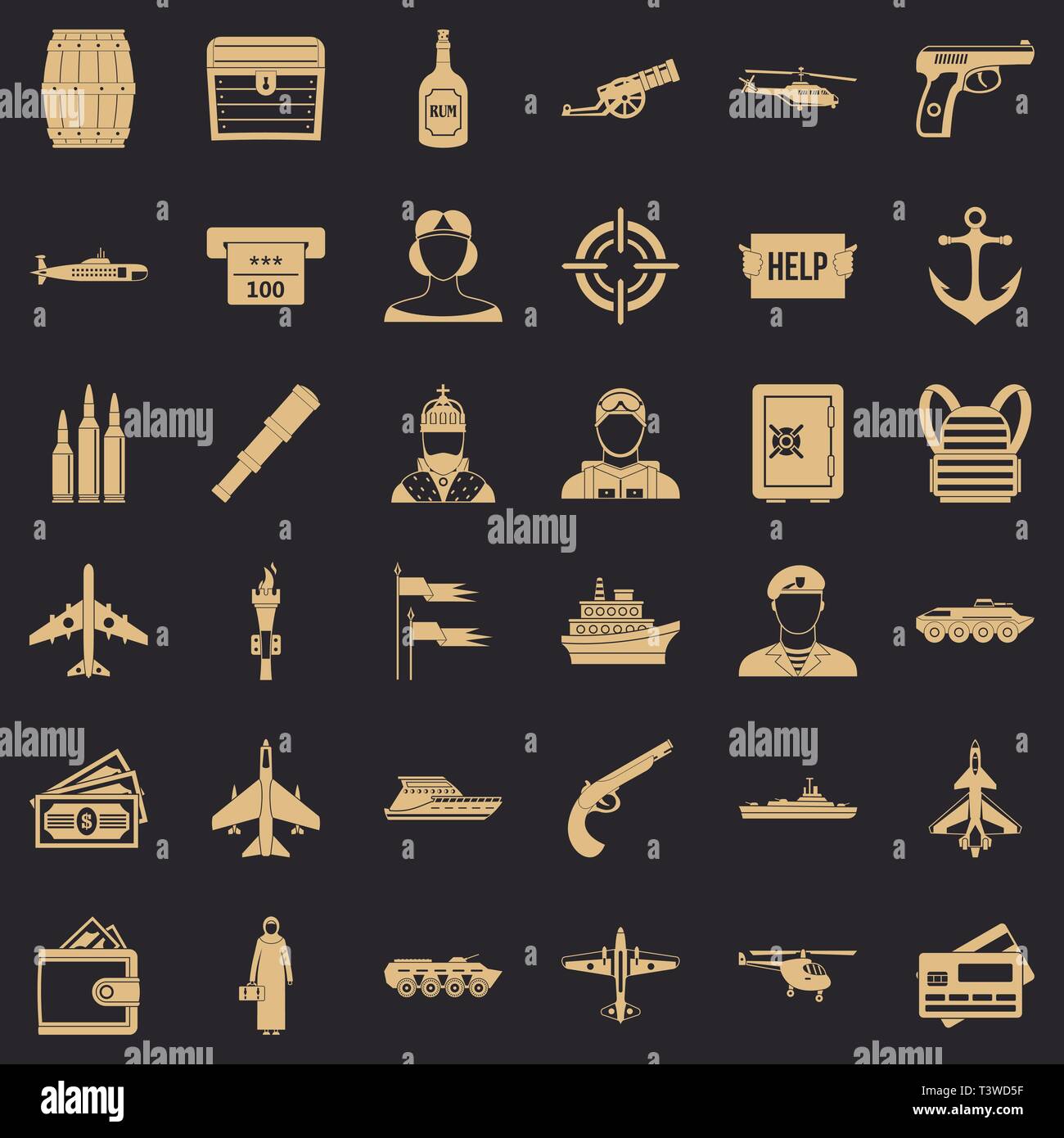 Combat gun icons set, simple style Stock Vector Image & Art - Alamy