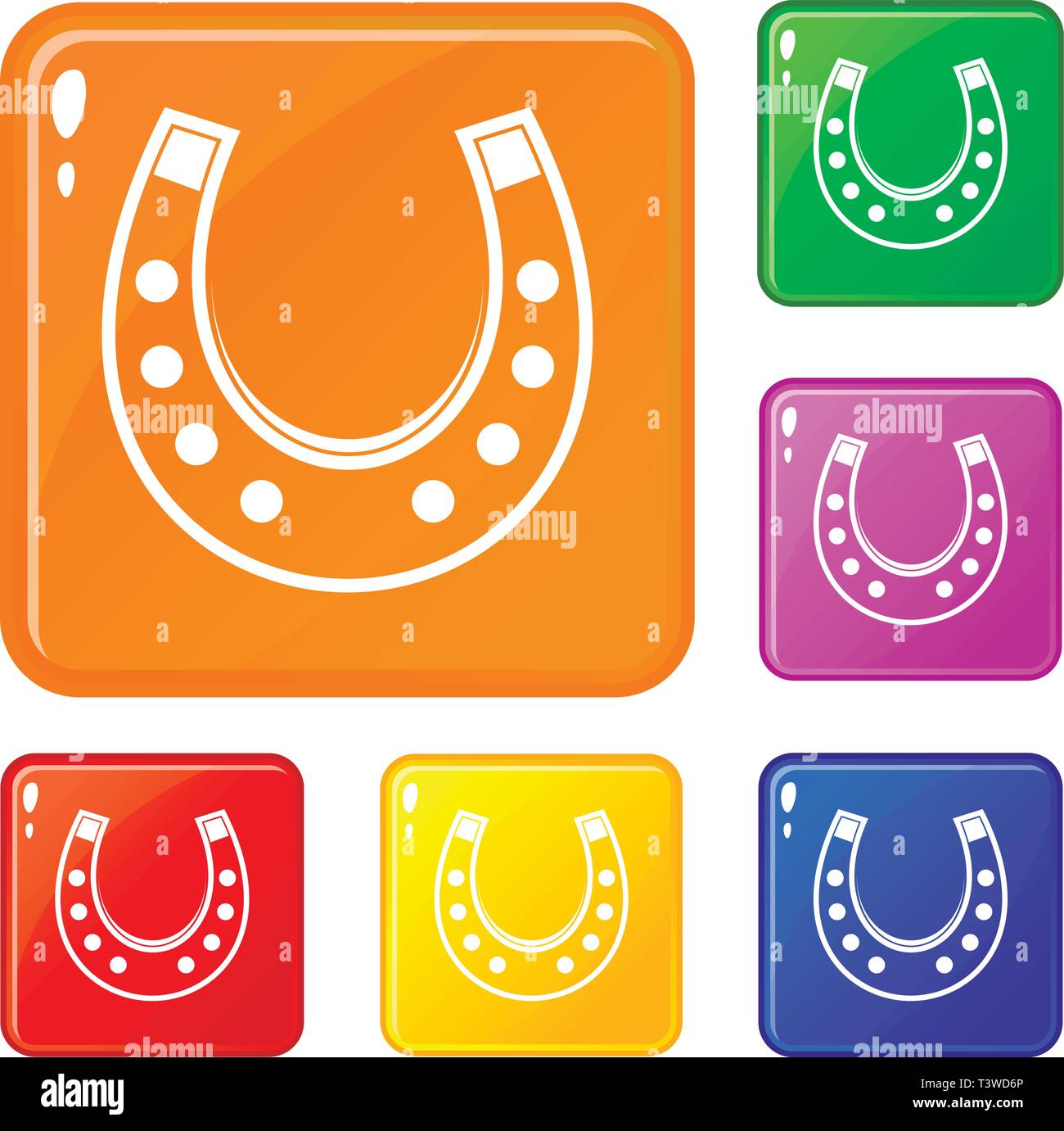 Horseshoe icons set vector color Stock Vector Image & Art - Alamy