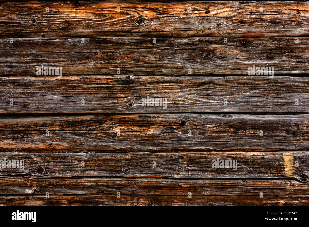 Horizontal boards of dark color, wall, texture Stock Photo - Alamy