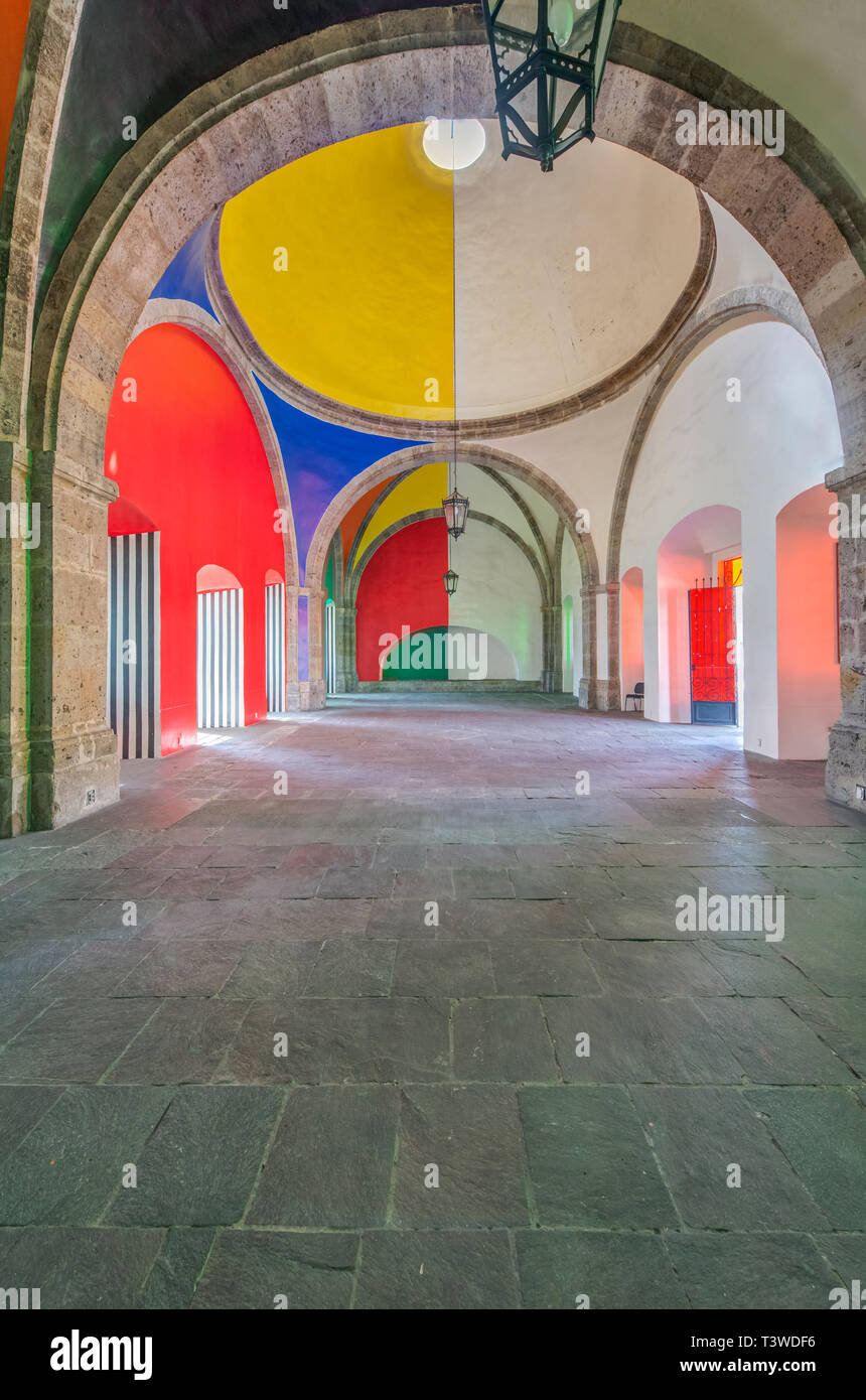 Colorful domes of Hospicio Cabanas, Guadalajara, Jalisco, Mexico Stock ...