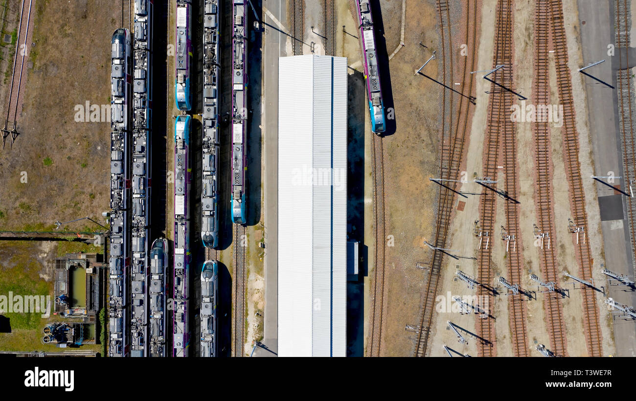 Aerial view trains hi-res stock photography and images - Alamy