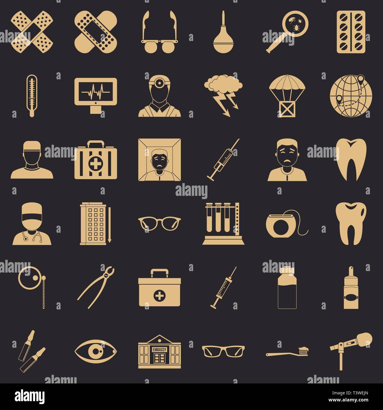 Old doctor icons set, simple style Stock Vector Image & Art - Alamy