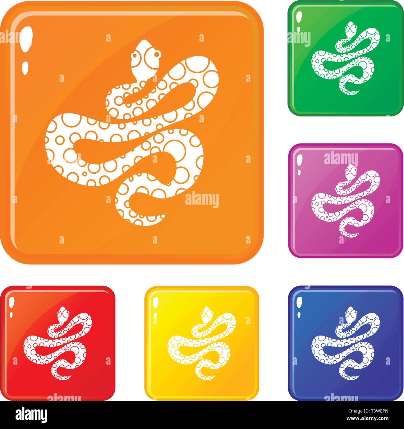 Black dotted snake icons set vector color Stock Vector Image & Art - Alamy