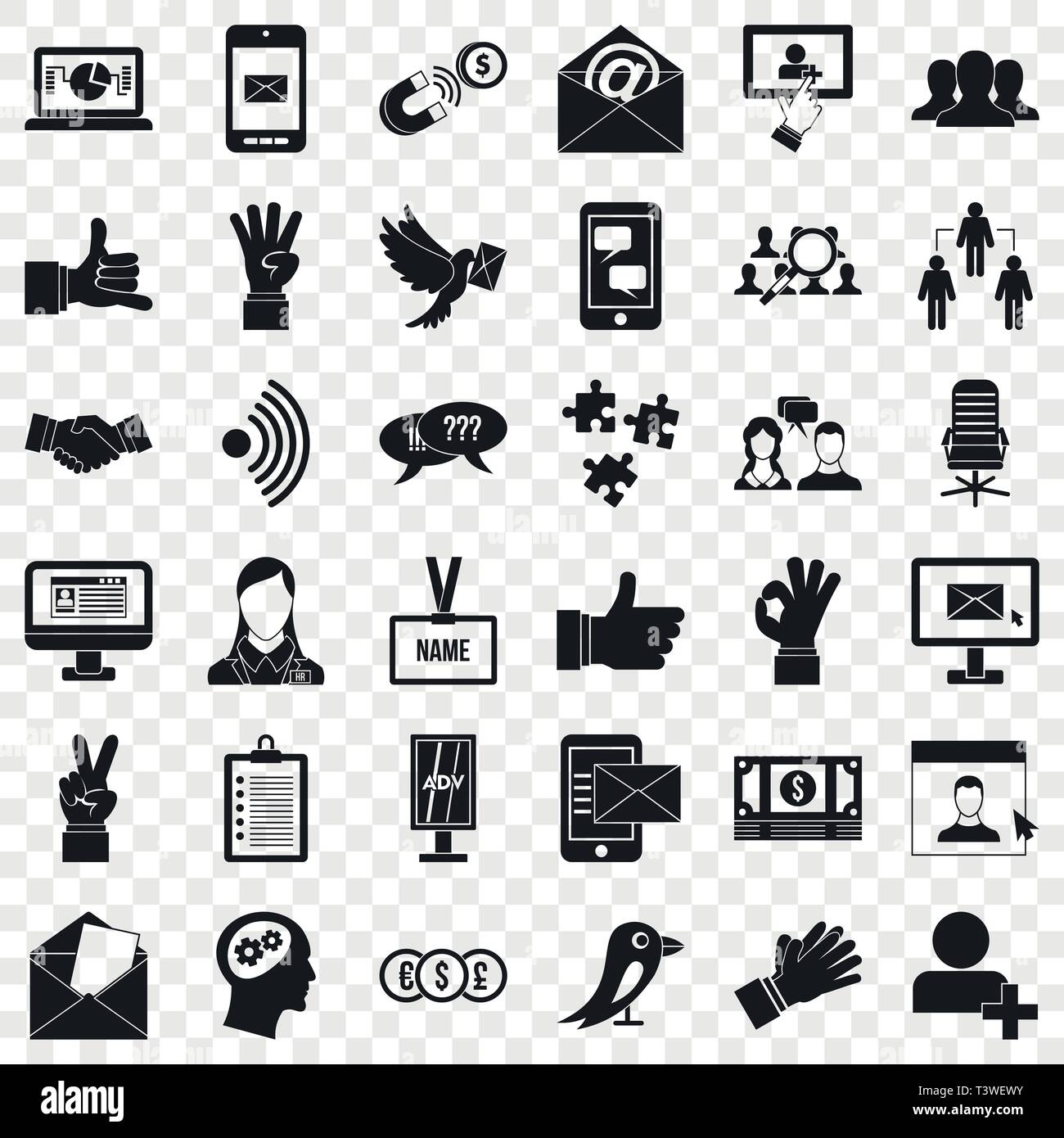 Dialog icons set, simple style Stock Vector Image & Art - Alamy