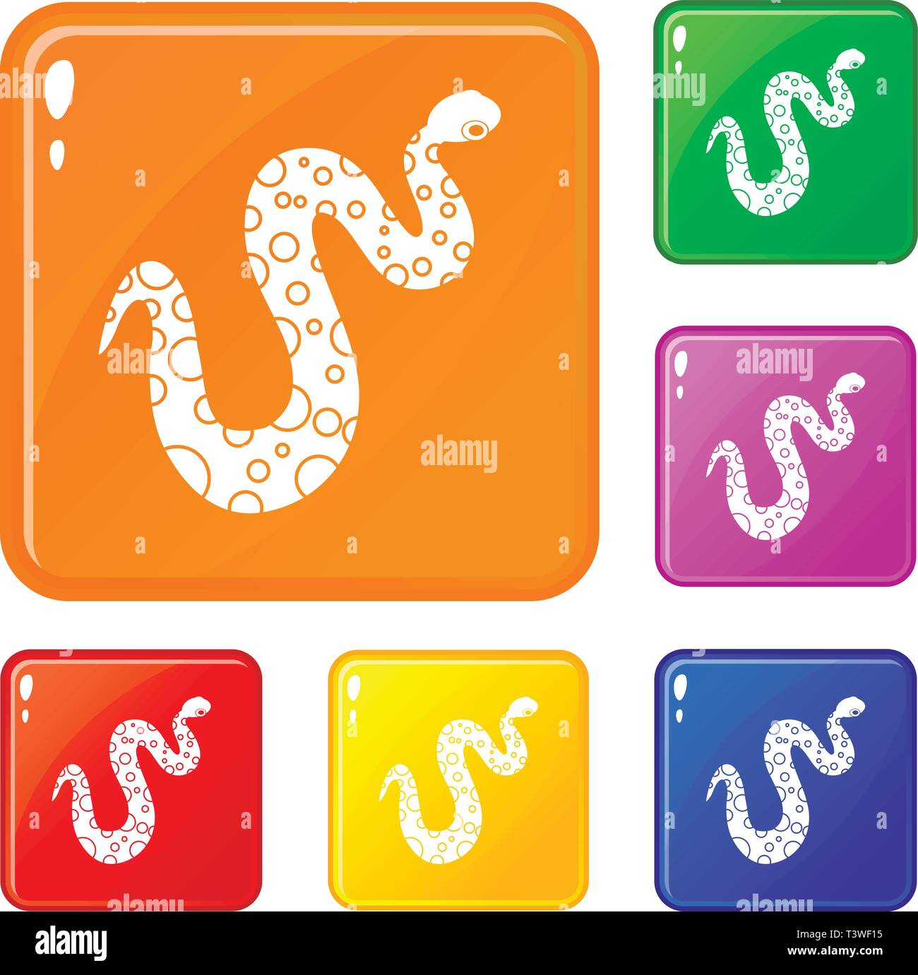 Dotted snake icons set vector color Stock Vector Image & Art - Alamy