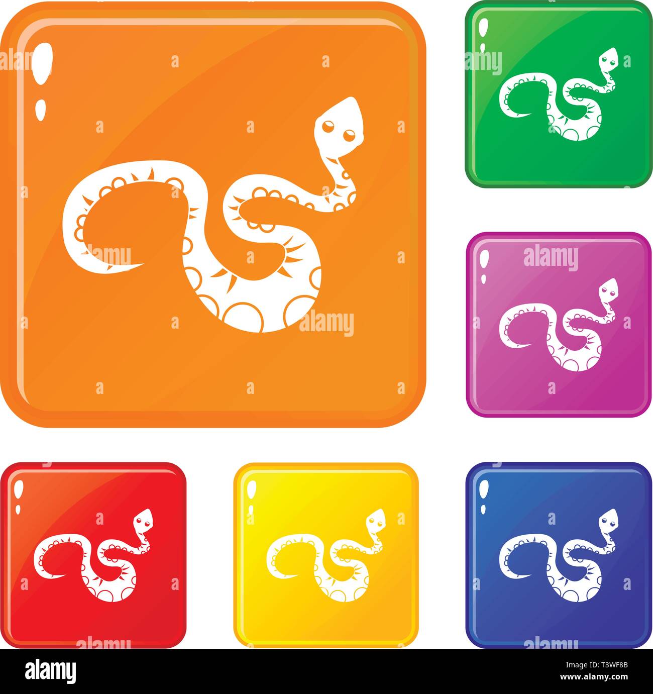 Black snake icons set vector color Stock Vector Image & Art - Alamy