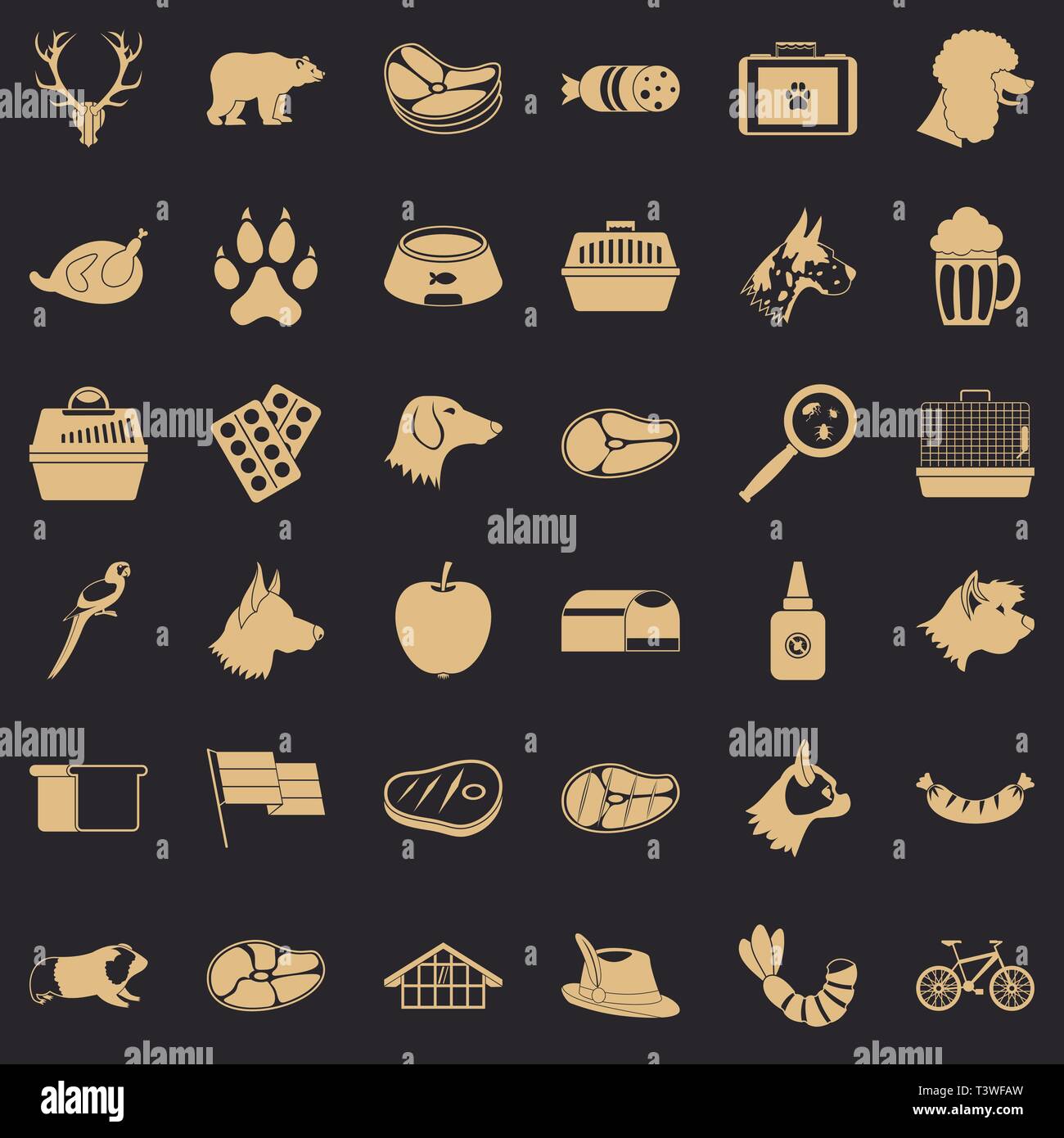 Animal dog icons set, simple style Stock Vector Image & Art - Alamy