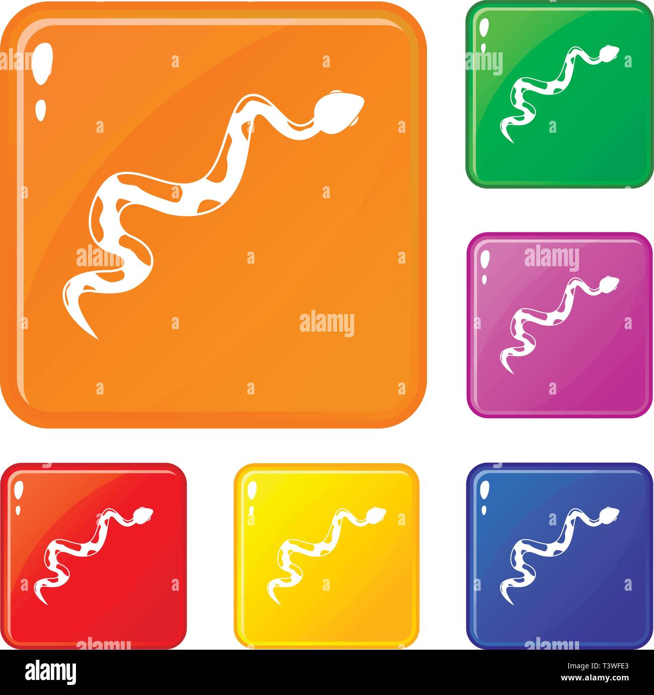 Creeping snake icons set vector color Stock Vector Image & Art - Alamy