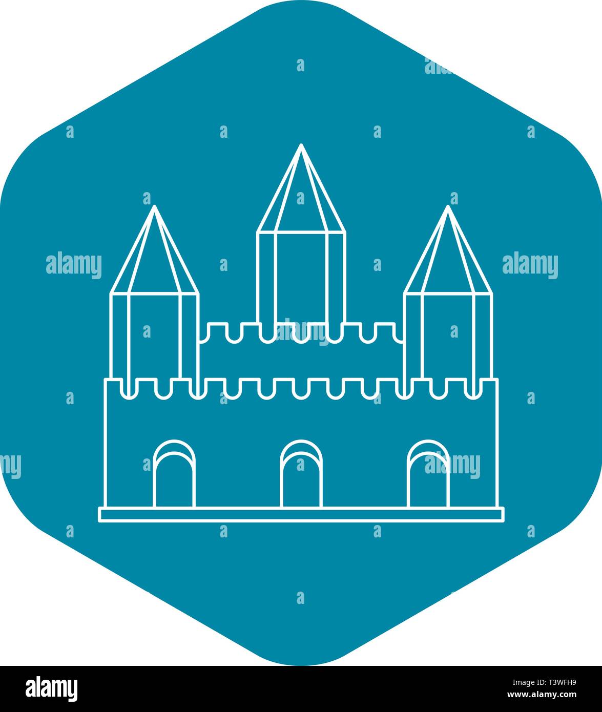 Ancient fort with towers icon, outline style Stock Vector Image & Art ...