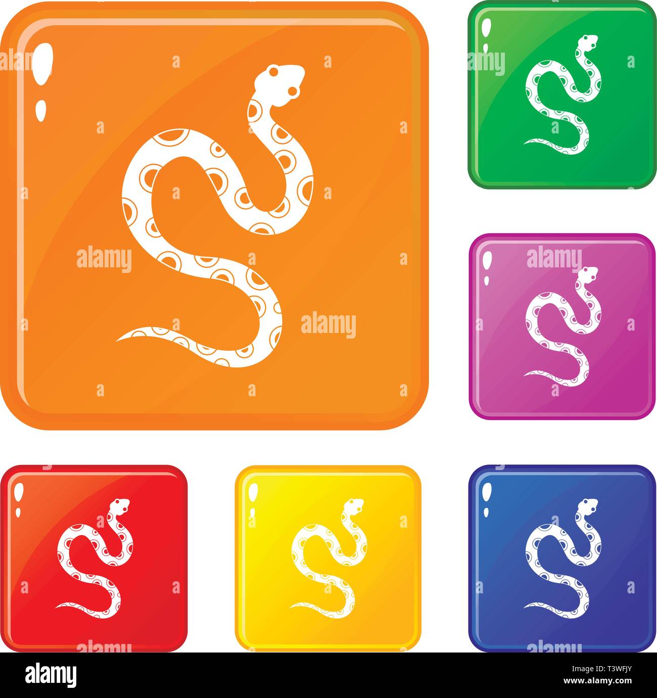 Venomous snake icons set vector color Stock Vector Image & Art - Alamy