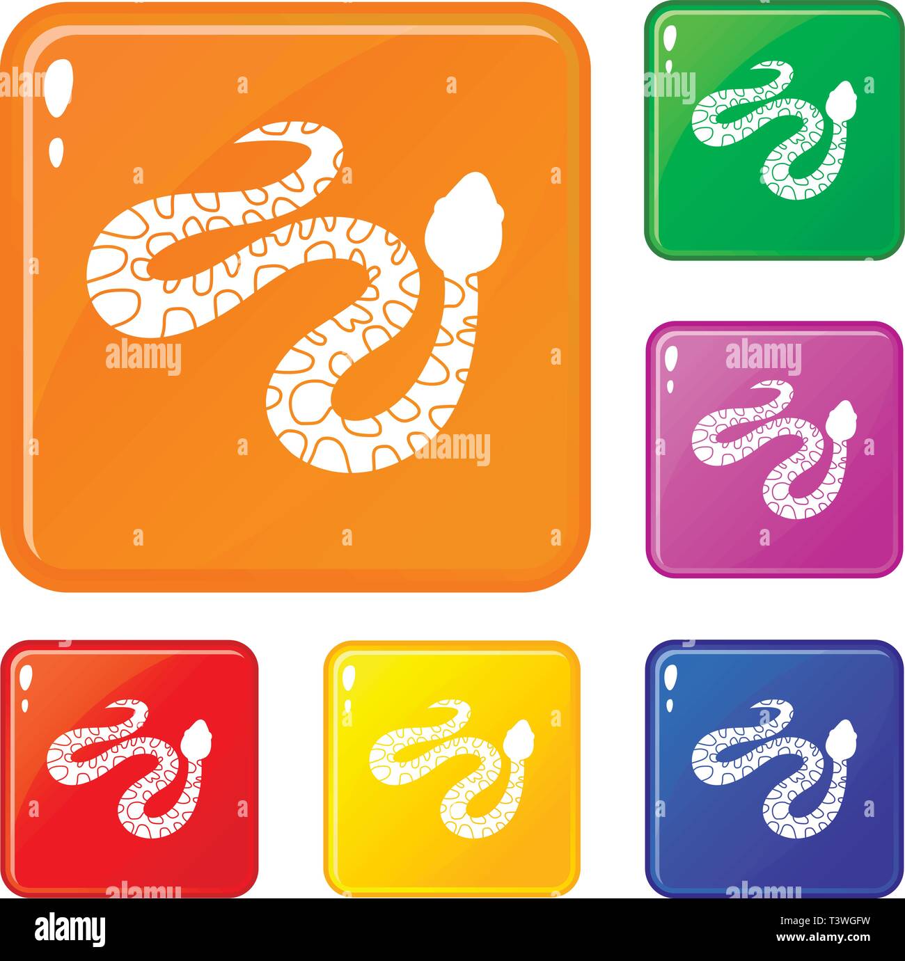 Spotted snake icons set vector color Stock Vector Image & Art - Alamy