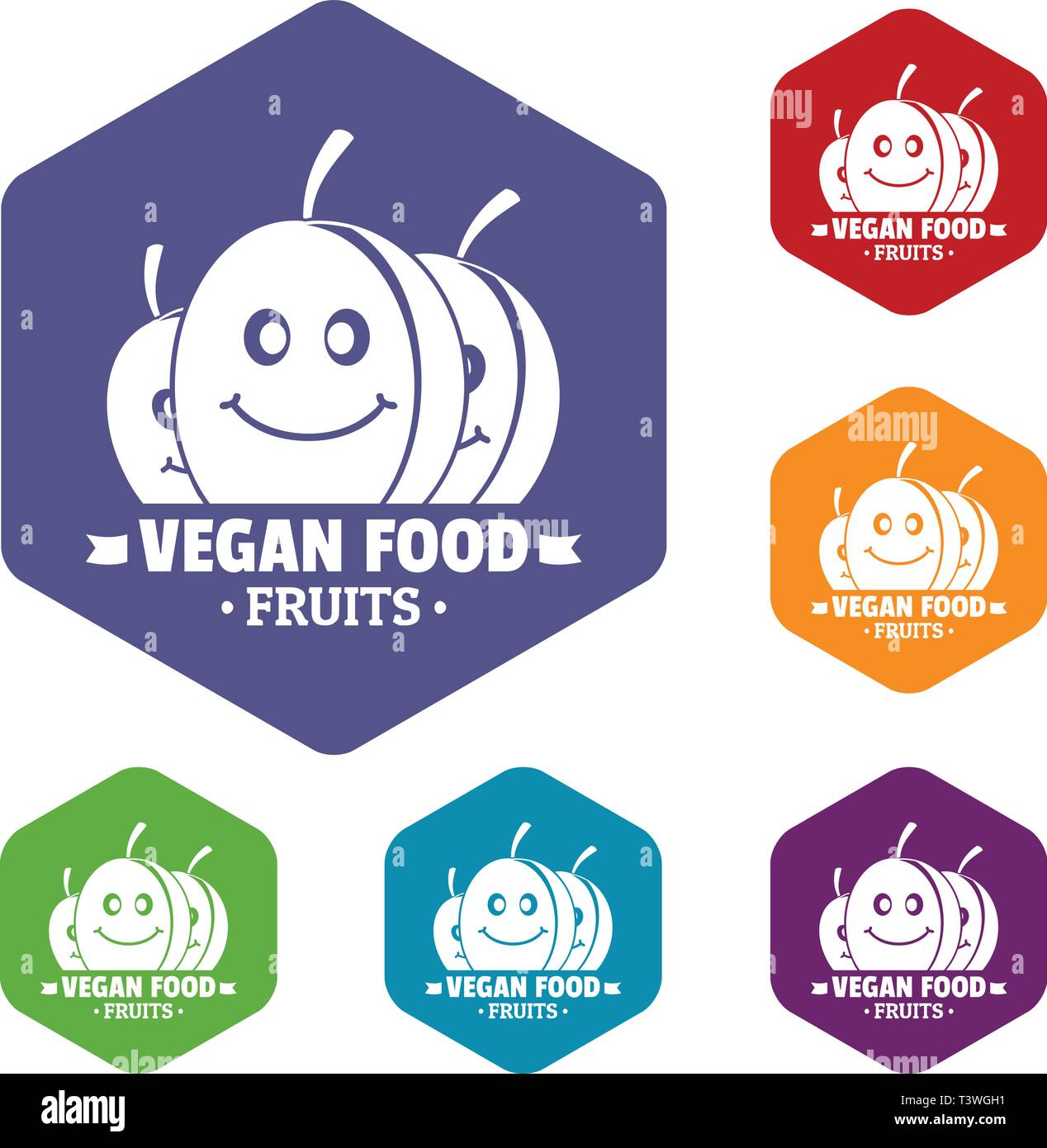 Vegan food icons vector hexahedron Stock Vector Image & Art - Alamy
