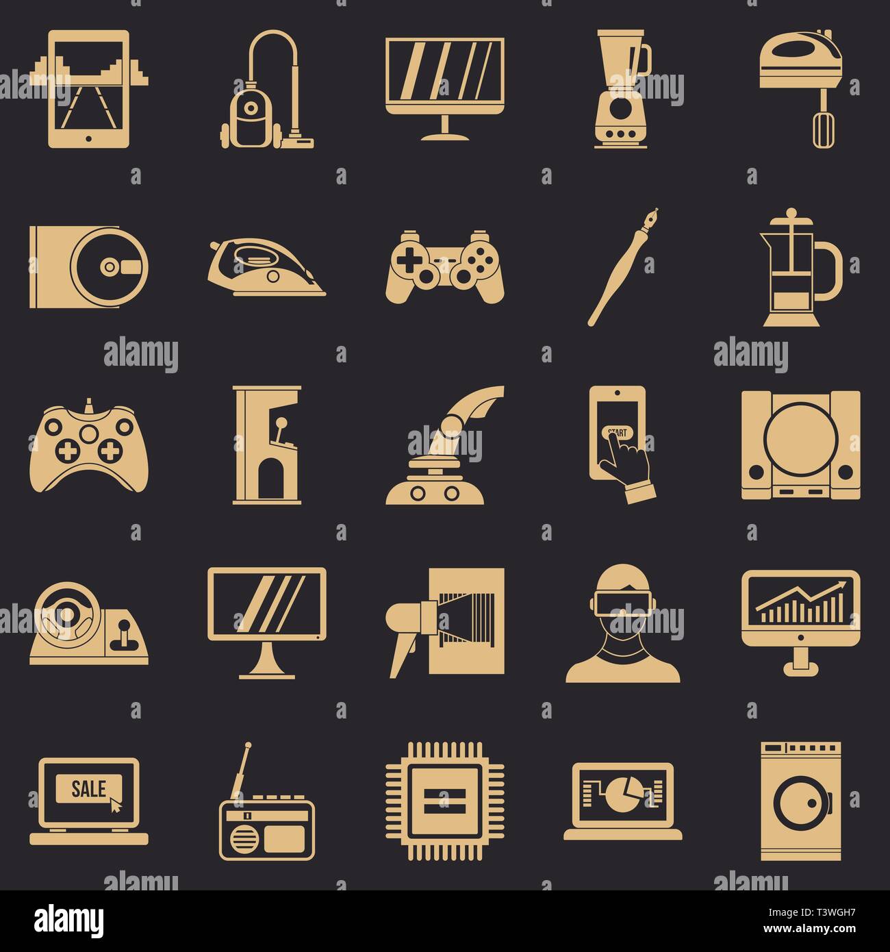 Mobile phone icons set, simple style Stock Vector Image & Art - Alamy