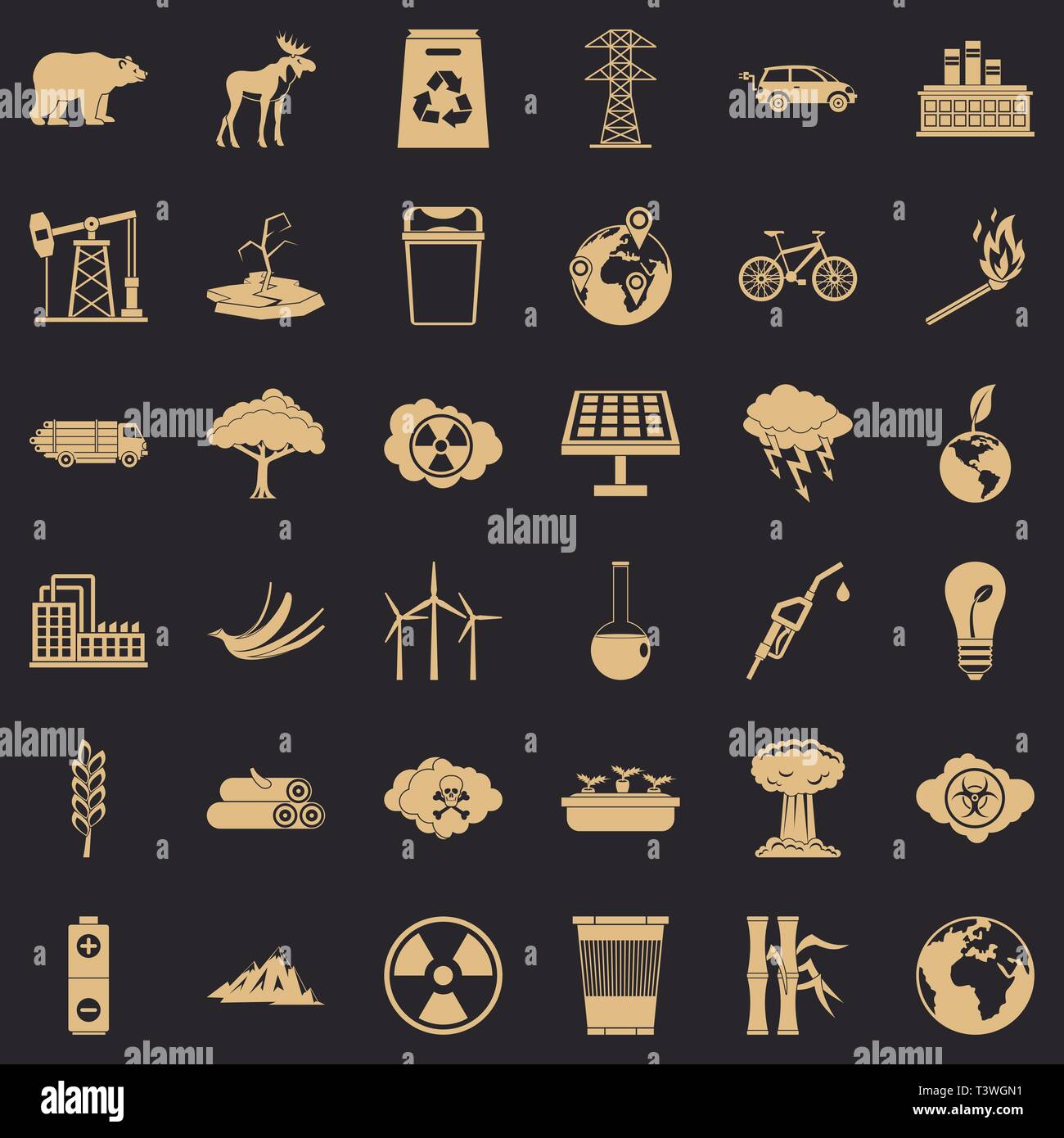 Our ecology icons set, simple style Stock Vector Image & Art - Alamy