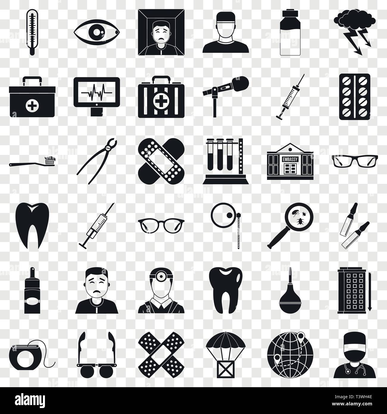 Doctor icons set, simple style Stock Vector Image & Art - Alamy