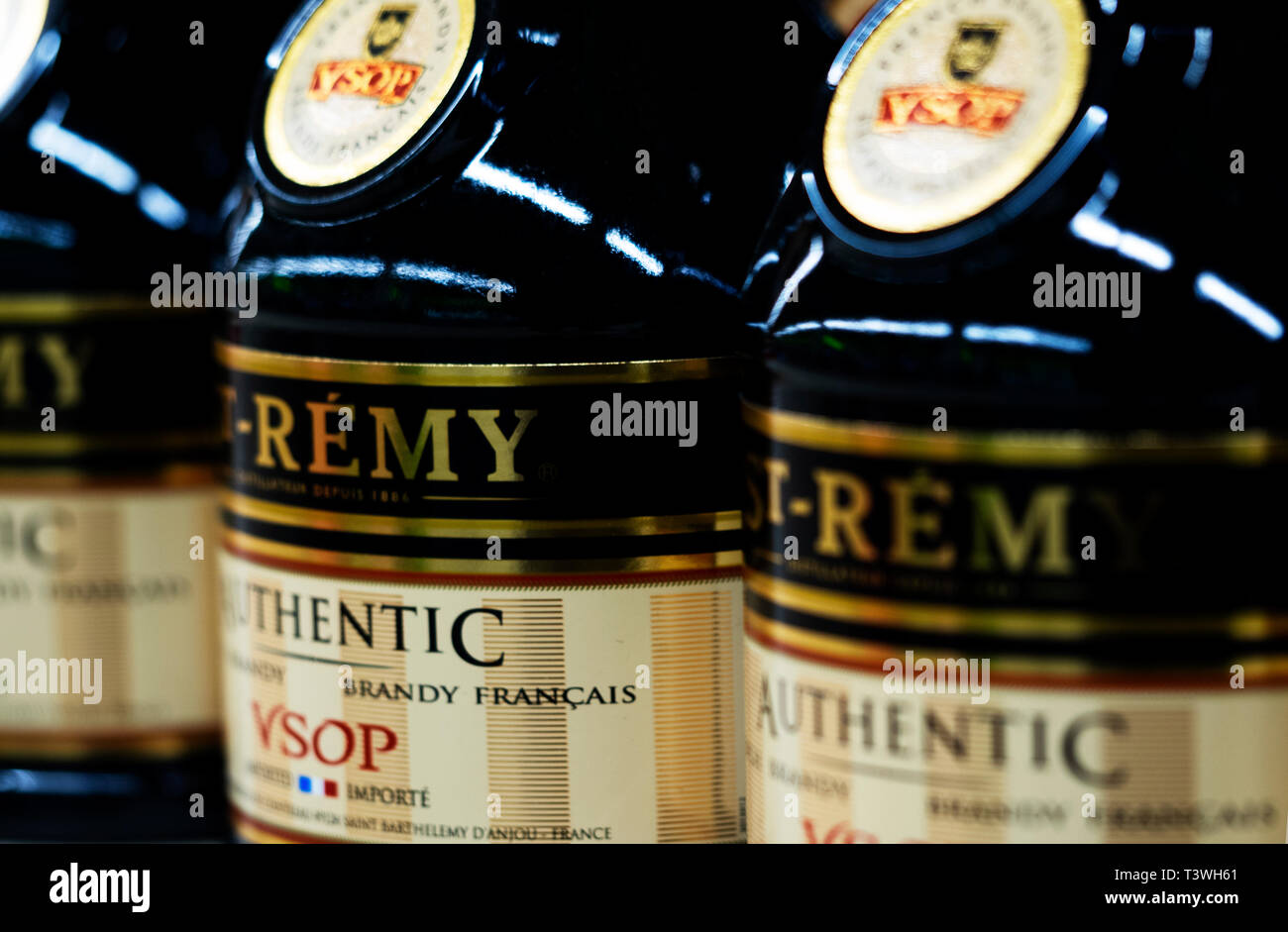 Brandy Saint-Remy, Authentic VSOP in the store Stock Photo - Alamy