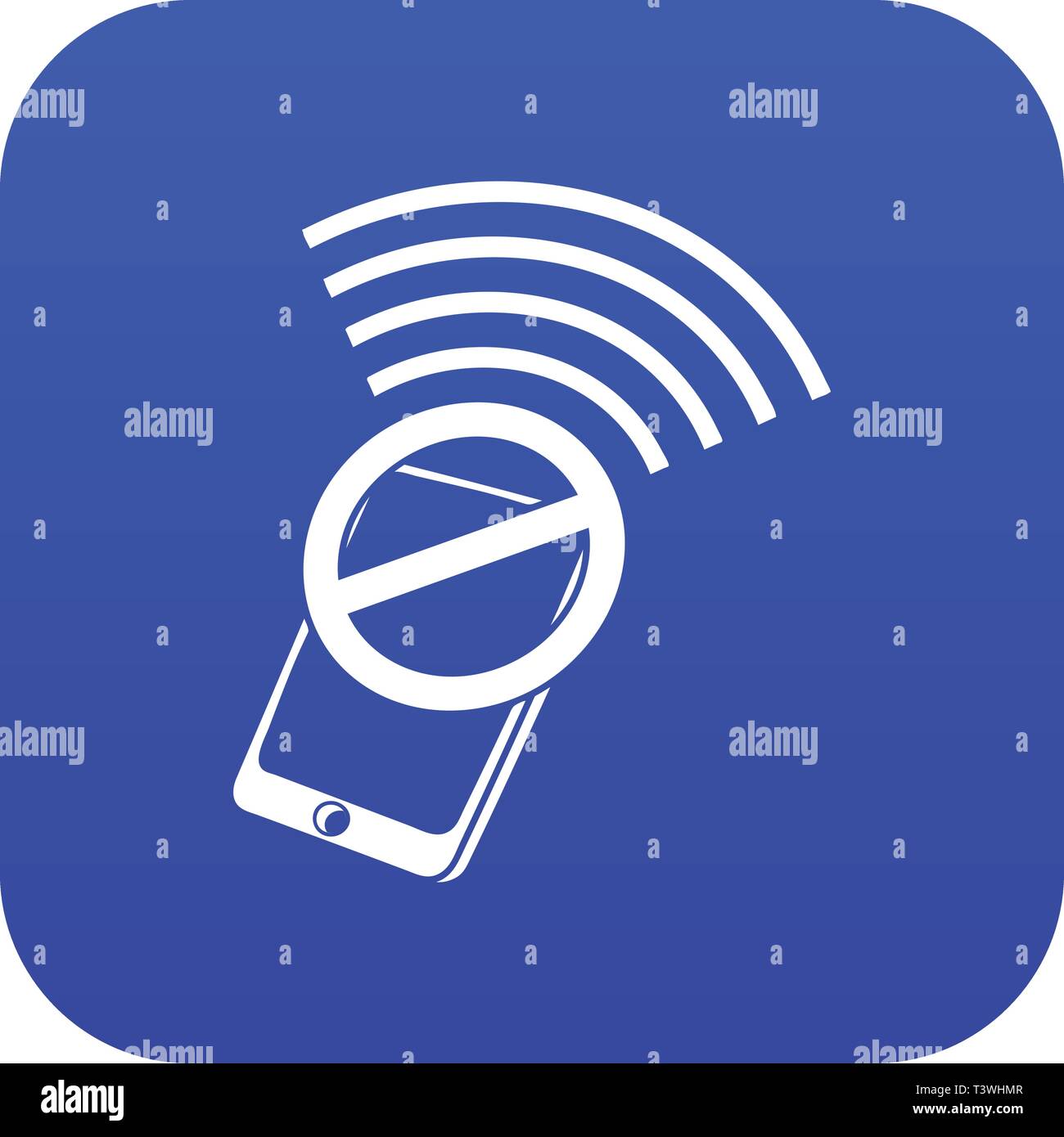 No wifi smartphone icon blue vector Stock Vector Image & Art - Alamy