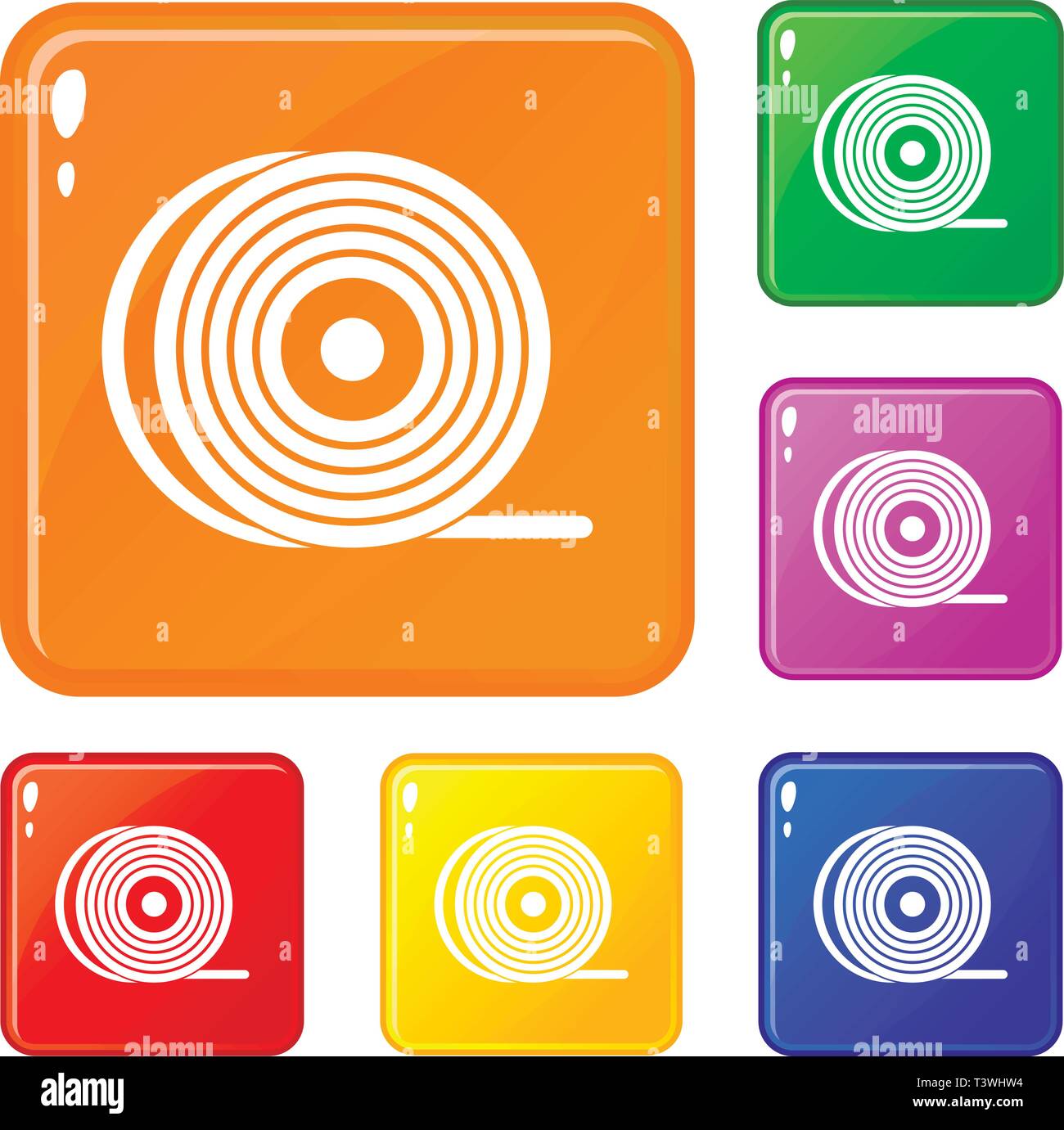 Abs or pla filament coil icons set vector color Stock Vector Image ...