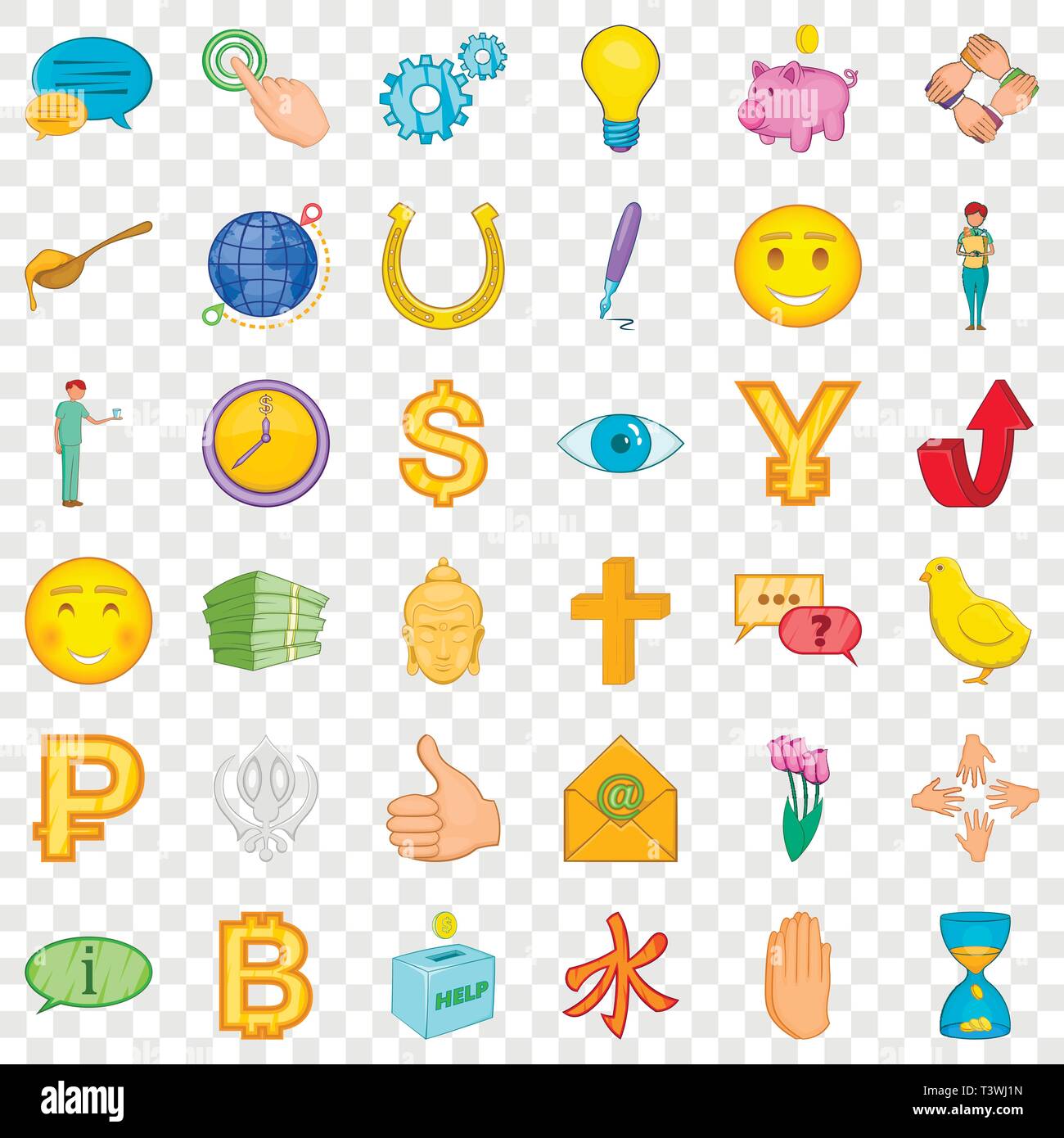 Donation icons set, cartoon style Stock Vector Image & Art - Alamy