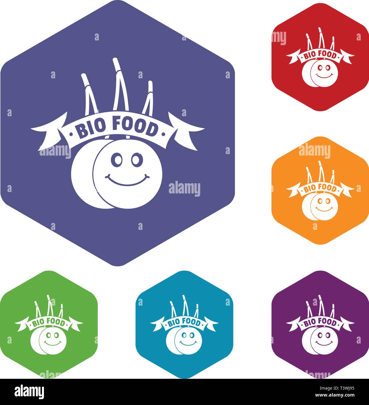 Bio food icons vector hexahedron Stock Vector Image & Art - Alamy