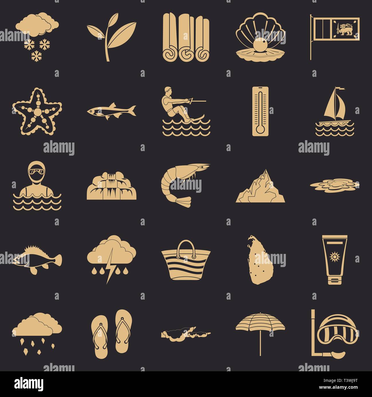 Diving icons set, simple style Stock Vector Image & Art - Alamy