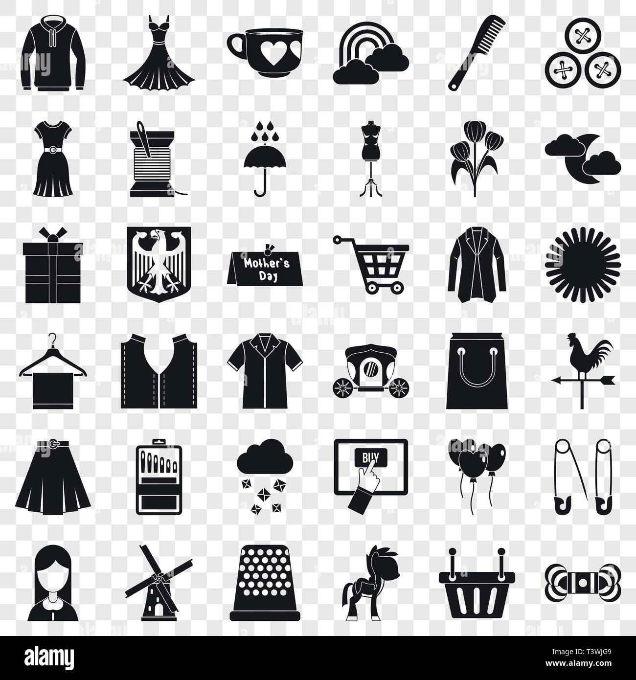 Dress icons set, simple style Stock Vector Image & Art - Alamy