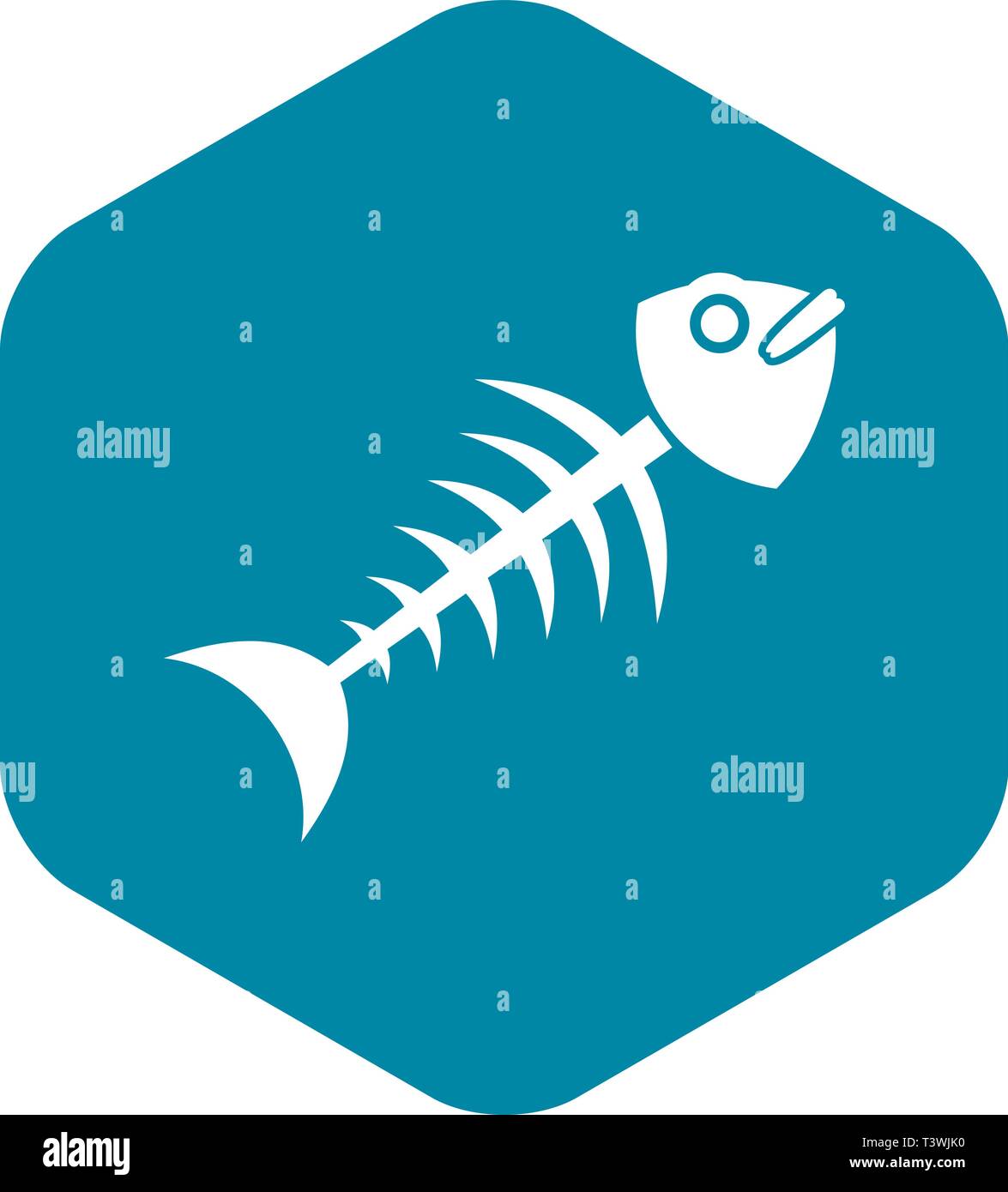 Fish bone icon, simple style Stock Vector Image & Art - Alamy