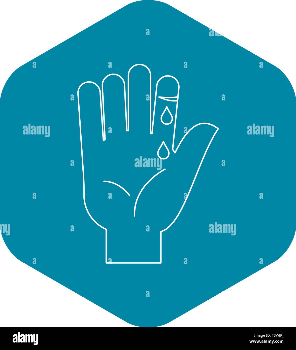 Bleeding human thumb icon, outline style Stock Vector Image & Art - Alamy