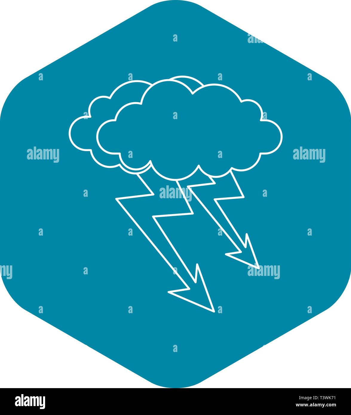 Cloud lightning icon, outline style Stock Vector Image & Art - Alamy