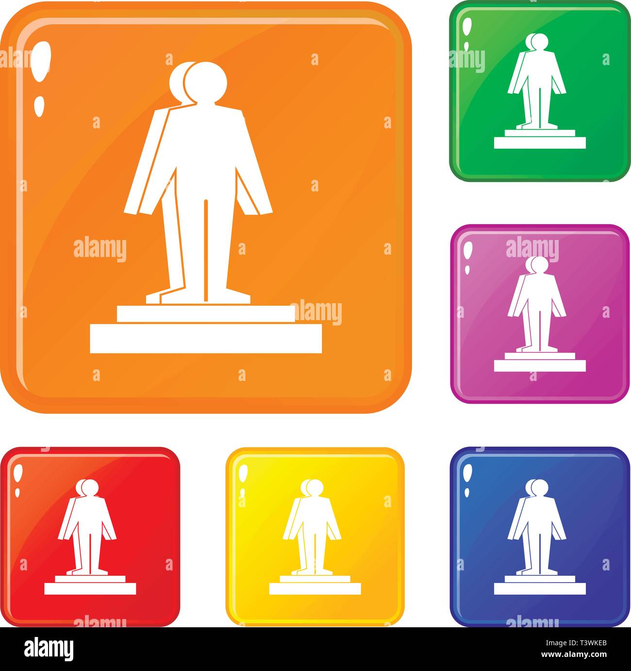 3d model of a man icons set vector color Stock Vector Image & Art - Alamy