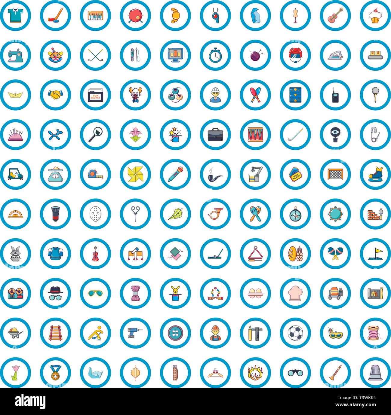 100 skill icons set, cartoon style Stock Vector Image & Art - Alamy